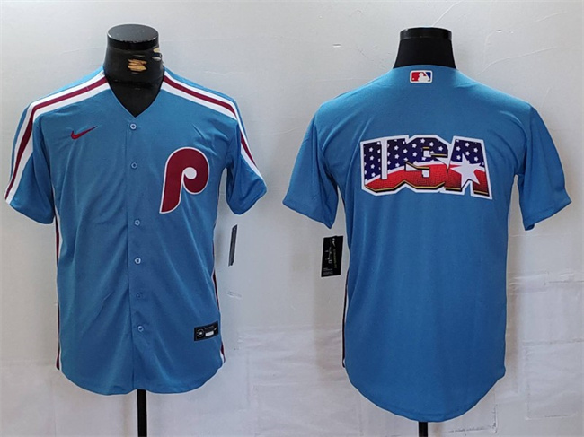 Philadelphia Phillies Team Big Logo Blue Jersey – Dripgrape – Jerseys Shop