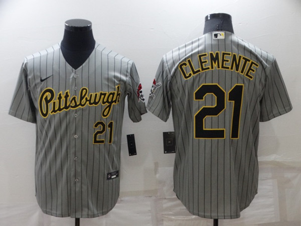 Pittsburgh Pirates #21 Roberto Clemente Dark Grey Jersey – Dripgrape ...