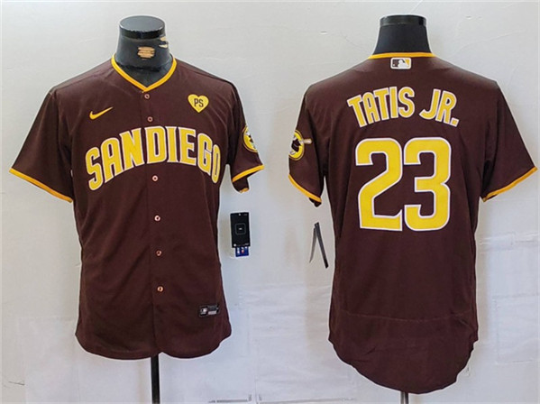 San Diego Padres #23 Fernando Tatis Jr. Brown With PS Patch Baseball ...