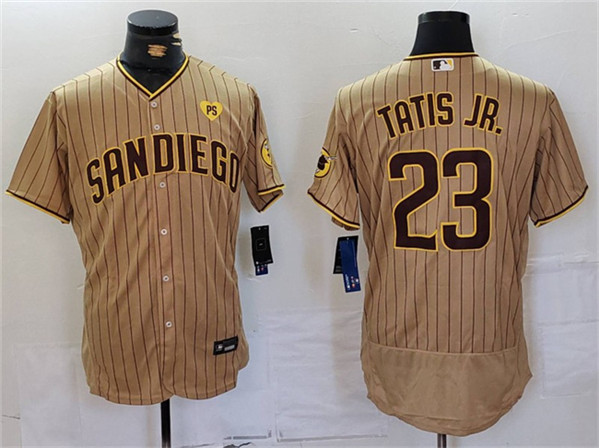 San Diego Padres #23 Fernando Tatis Jr. Tan With PS Patch Baseball ...