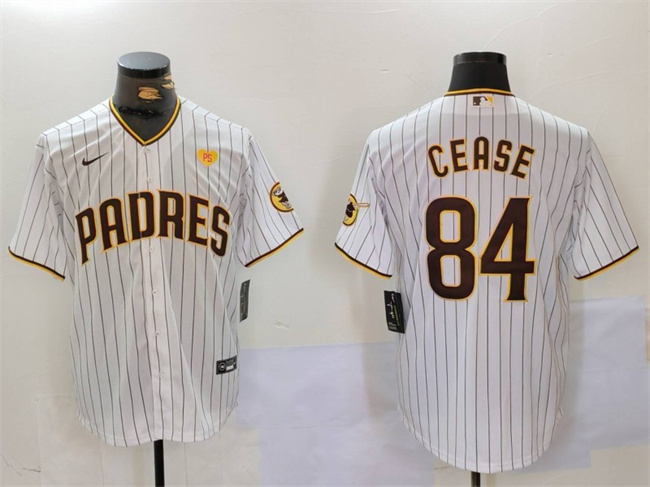 San Diego Padres #84 Dylan Cease White With PS Patch Baseball Jersey ...