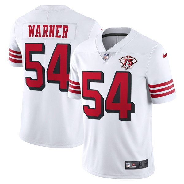 San Francisco 49ers #54 Fred Warner White 2021 75th Anniversary Jersey ...