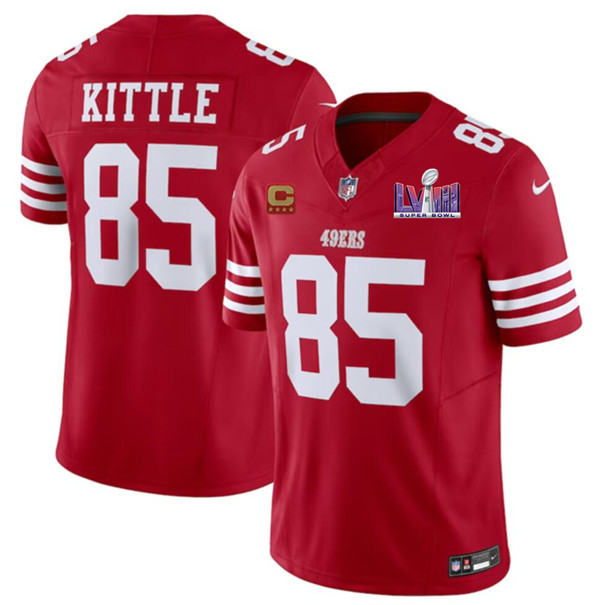 San Francisco 49ers #85 George Kittle Red 2023 FUSE With 4-star C Ptach ...