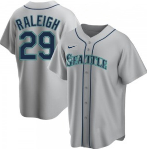 Seattle Mariners #29 Cal Raleigh Gray jersey – Dripgrape – Jerseys Shop