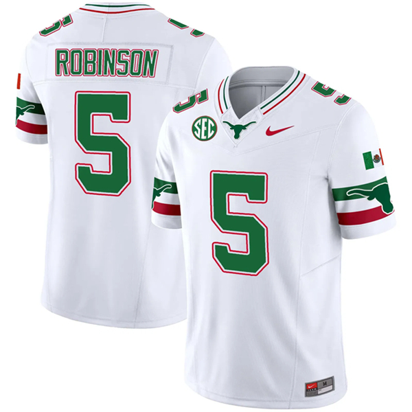 Texas Longhorns Custom White FUSE Mexico SEC Patch Jersey – Dripgrape ...
