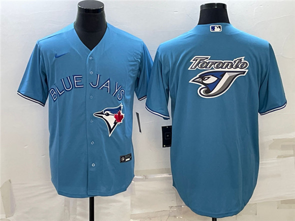 Toronto Blue Jays Light Blue Team Big Logo Baseball Jersey – Dripgrape ...