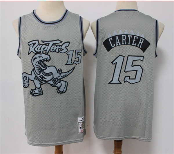 Toronto Raptors #15 Vince Carter Grey Throwback Basketball Jersey ...