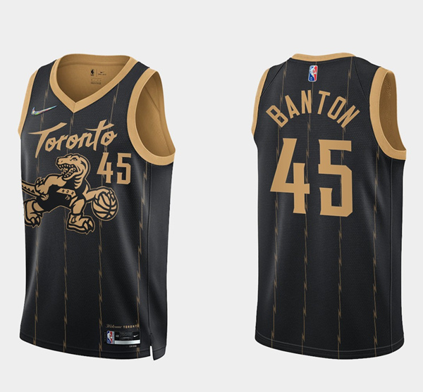 Toronto Raptors #45 Dalano Banton 75th Anniversary Black City Edition ...