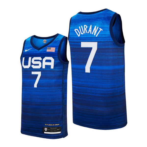USA Basketball #7 Kevin Durant 2021 Blue Tokyo Olympics Away Jersey ...