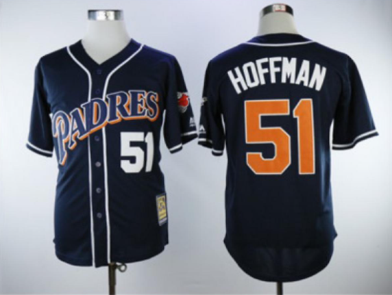 Padres#51 Trevor Hoffman Navy Blue Throwback Jersey – Dripgrape ...