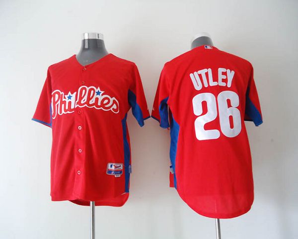 Phillies #26 Chase Utley Red 2011 BP Jersey – Dripgrape – Jerseys Shop
