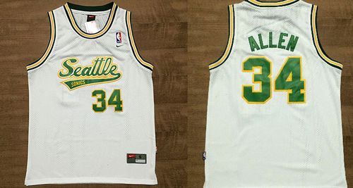 Thunder #34 Ray Allen White Throwback Jersey – Dripgrape – Jerseys Shop