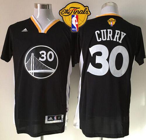 Warriors #30 Stephen Curry New Black Alternate The Finals Patch Jersey ...