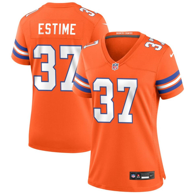 Denver Broncos #37 Audric Estime Orange Mile High Collection 1977 ...