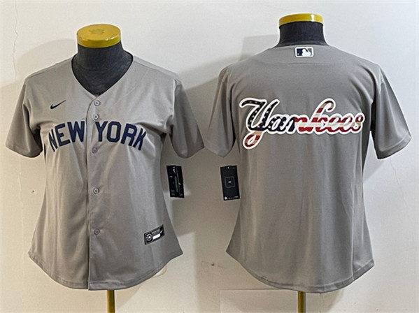 New York Yankees Gray Team Big Logo Jersey – Dripgrape – Jerseys Shop
