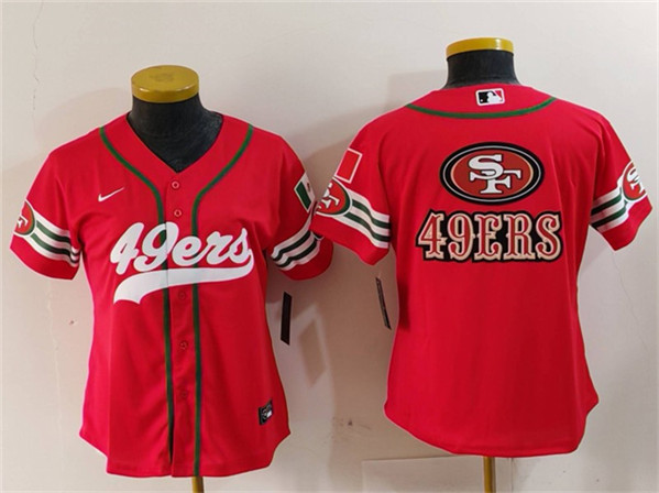 San Francisco 49ers Team Big Logo Red Mexico With Patch Jersey ...
