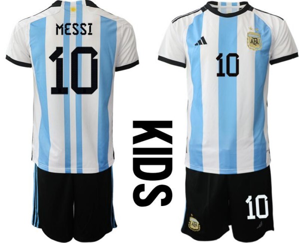 Argentina #10 Messi White-Blue Home Soccer Jersey Suit – Dripgrape ...