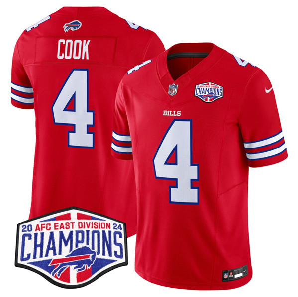 Buffalo Bills #4 James Cook Red 2024-25 FUSE AFC East Division ...