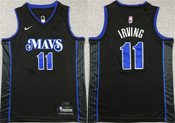 Dallas Mavericks #11 Kyrie Irving Black City Edition Basketball Jersey ...