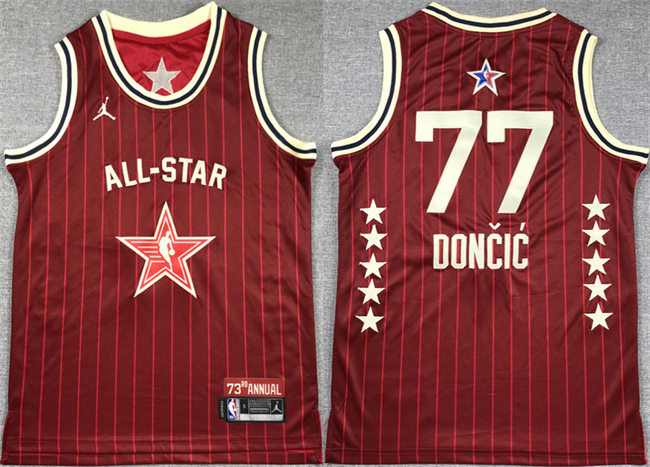 Dallas Mavericks #77 Luka Doncic Red All-star Basketball Jersey ...