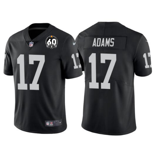 Las Vegas Raiders #17 Davante Adams Black 60th Anniversary Patch Jersey ...