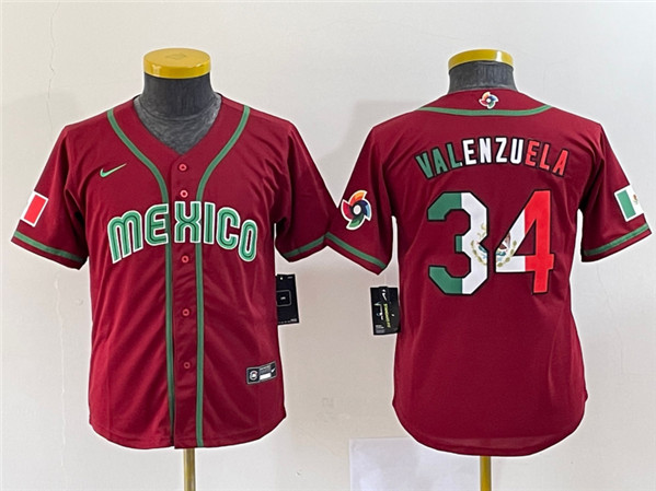 Mexico Baseball #34 Fernando Valenzuela 2023 Red World Baseball Classic ...