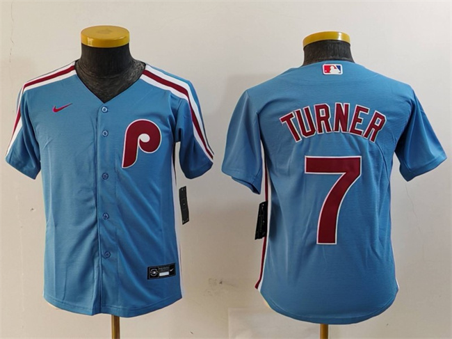 Philadelphia Phillies #7 Trea Turner Blue Baseball Jersey – Dripgrape ...