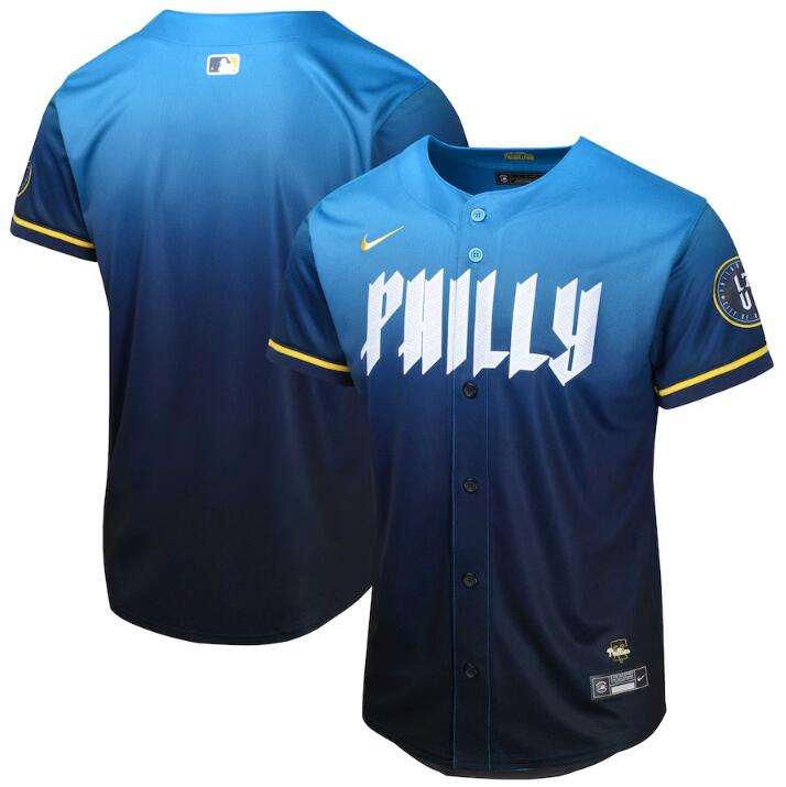 Philadelphia Phillies Blank Blue 2024 City Connect Baseball Jersey ...