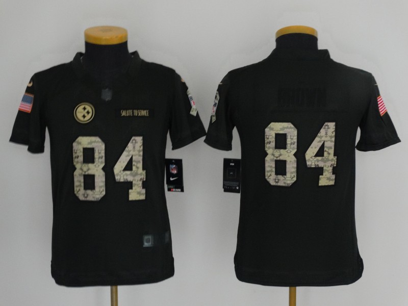Pittsburgh Steelers #84 Antonio Brown Black Salute To Service Jersey ...