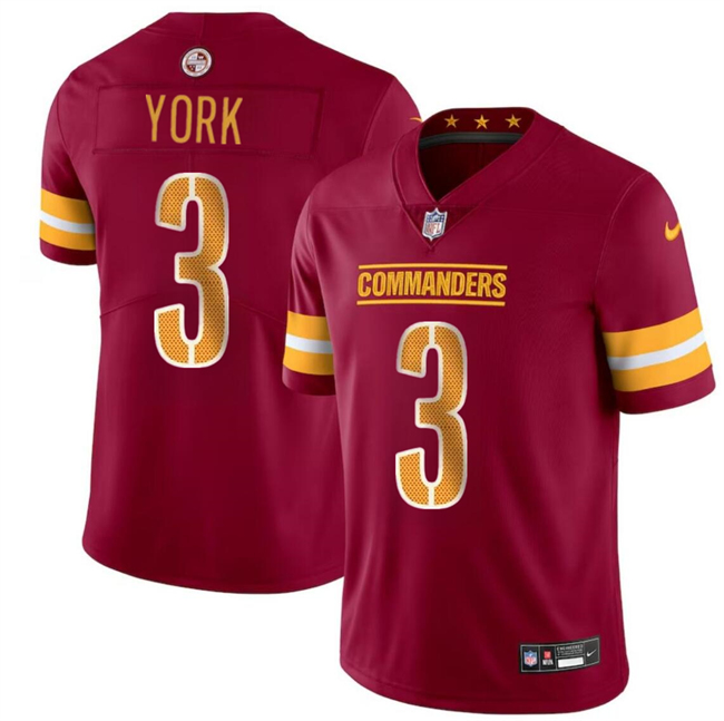 Washington Commanders #3 Cade York Burgundy 2024 Jersey – Dripgrape ...