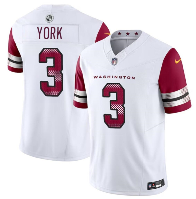 Washington Commanders #3 Cade York White 2024 F.U.S.E Jersey ...