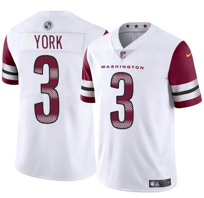 Washington Commanders #3 Cade York White 2024 Jersey – Dripgrape ...