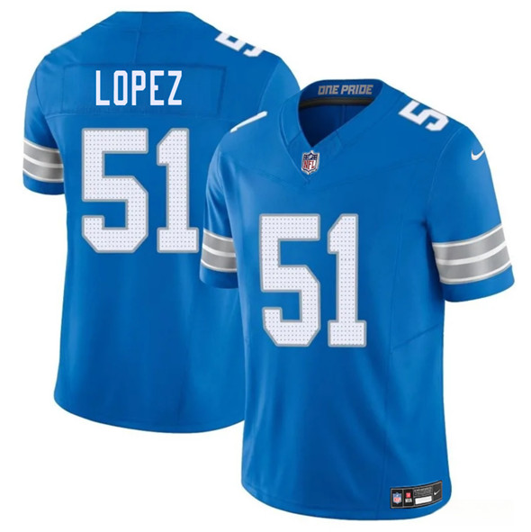 Detroit Lions #51 Roy Lopez Blue 2025 F.U.S.E. Vapor Limited Football ...