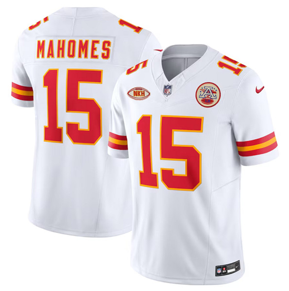 Kansas City Chiefs #15 Patrick Mahomes White 2023 F.U.S.E. With “NKH ...