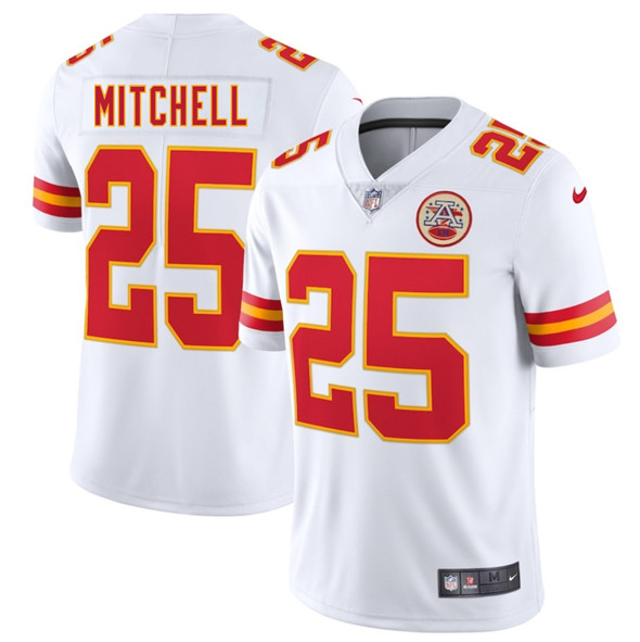 Kansas City Chiefs #25 Elijah Mitchell White 2025 Vapor Untouchable ...