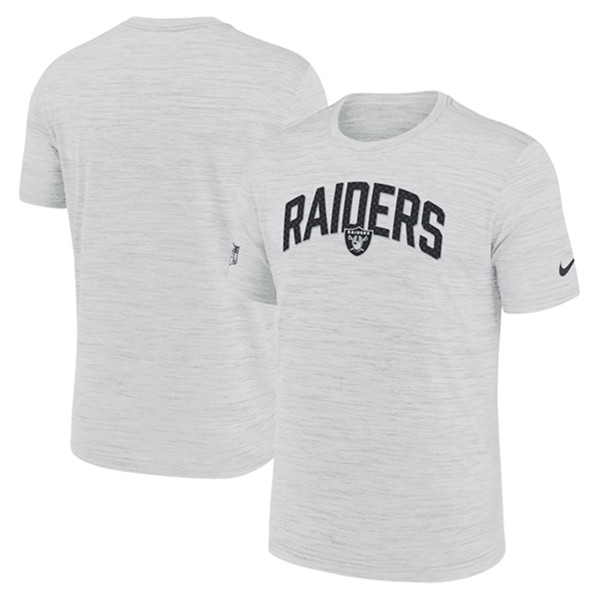 Las Vegas Raiders White Sideline Velocity Stack Performance T-Shirt ...