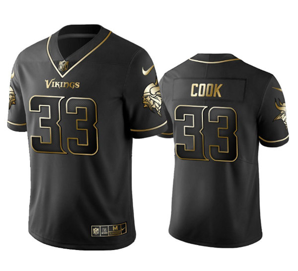 Minnesota Vikings #33 Dalvin Cook Black Golden Edition Limited Stitched ...