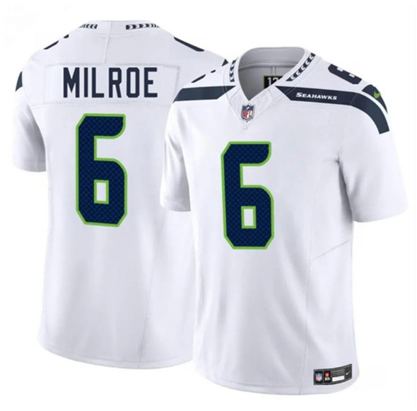 Seattle Seahawks #6 Jalen Milroe White 2025 F.U.S.E. Vapor Limited ...