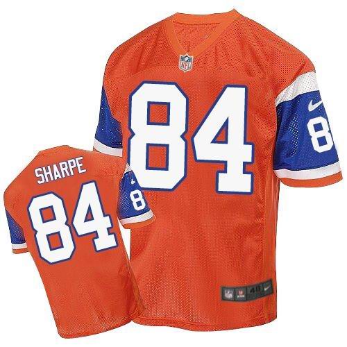 Broncos #84 Shannon Sharpe Orange Throwback Stitched Elite Jersey – ZSW ...