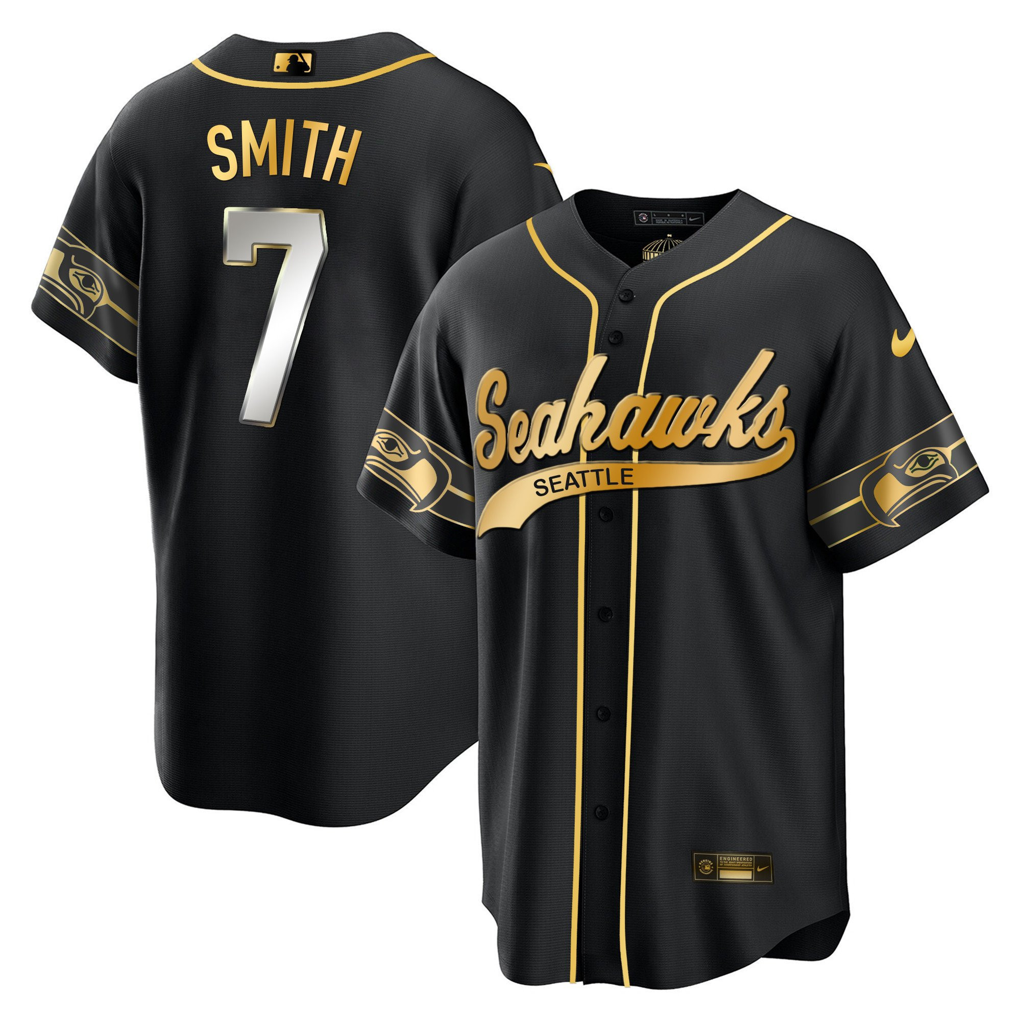 Geno Smith 7 Seattle Seahawks Throwback Jersey – Black Limited ...