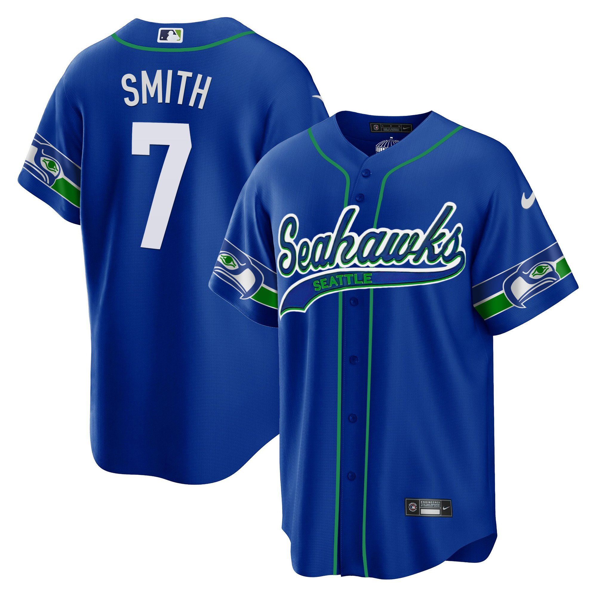 Geno Smith 7 Seattle Seahawks Throwback Jersey – Royal – Zpurifier.com ...