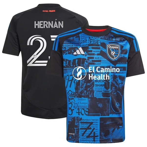 Hernán López San Jose Earthquakes adidas Youth 2025 Headliner Replica ...