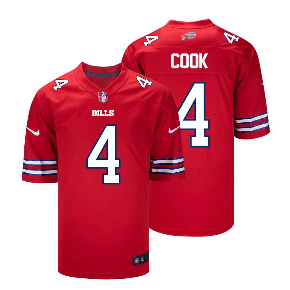 James Cook 4 Buffalo Bills Alternate Game Jersey – Red – Zpurifier.com ...
