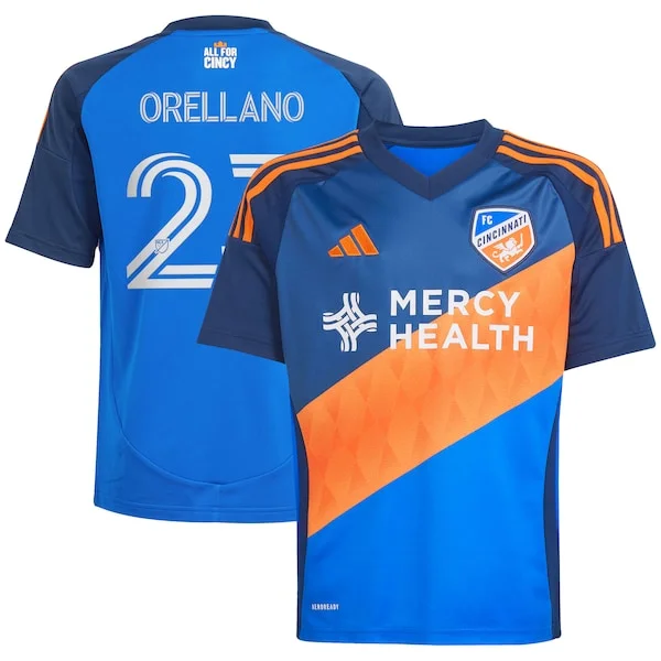 Luca Orellano FC Cincinnati adidas Youth 2025 Orange and Blue Legacy ...