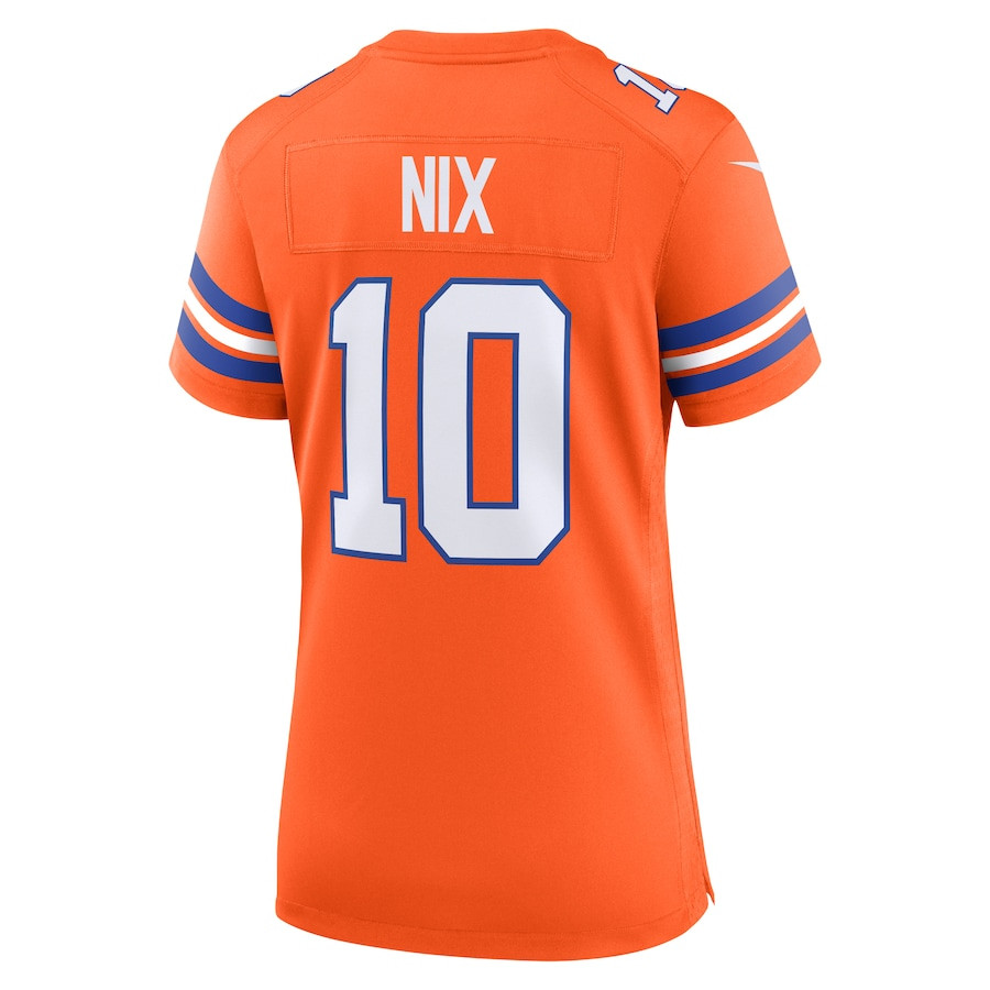 Bo Nix 10 Denver Broncos Womens Mile High Collection 1977 Throwback ...