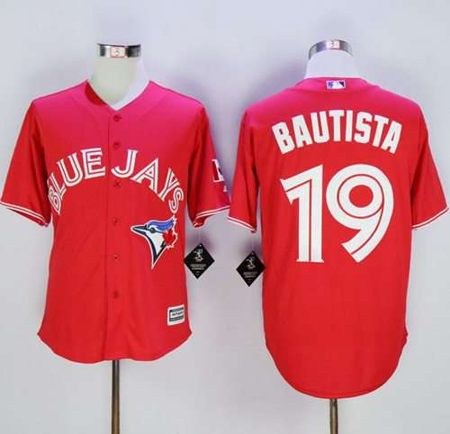 Blue Jays #19 Jose Bautista Red New Cool Base Canada Day Stitched ...