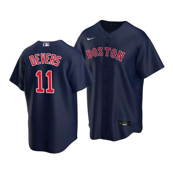 Boston Red Sox #11 Rafael Devers Navy Stitched Baseball Jersey ...