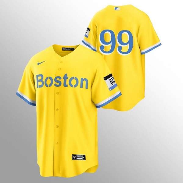 Boston Red Sox #99 Alex Verdugo Gold 2021 City Connect Stitched Jersey ...