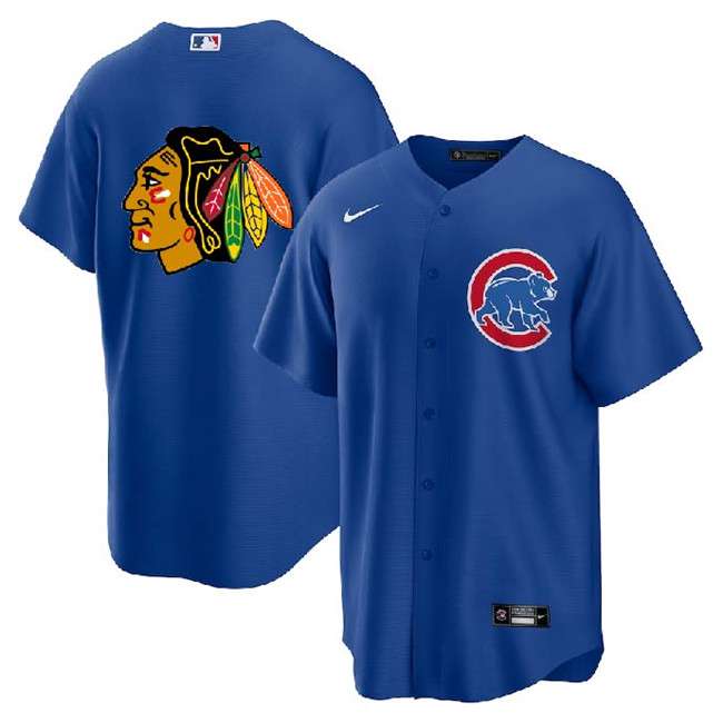 Chicago Cubs & Blackhawks Royal Cool Base Stitched Baseball Jersey ...