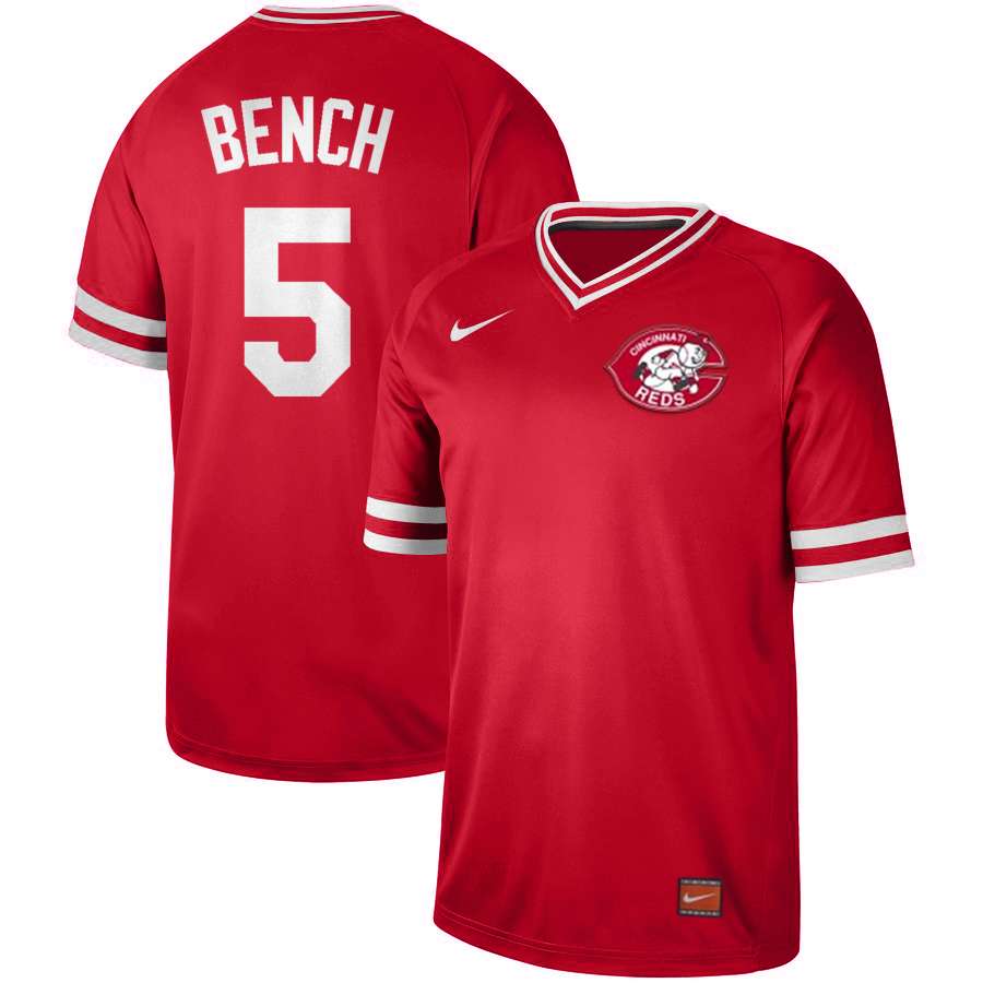 Cincinnati Reds #5 Johnny Bench Red Cooperstown Collection ...